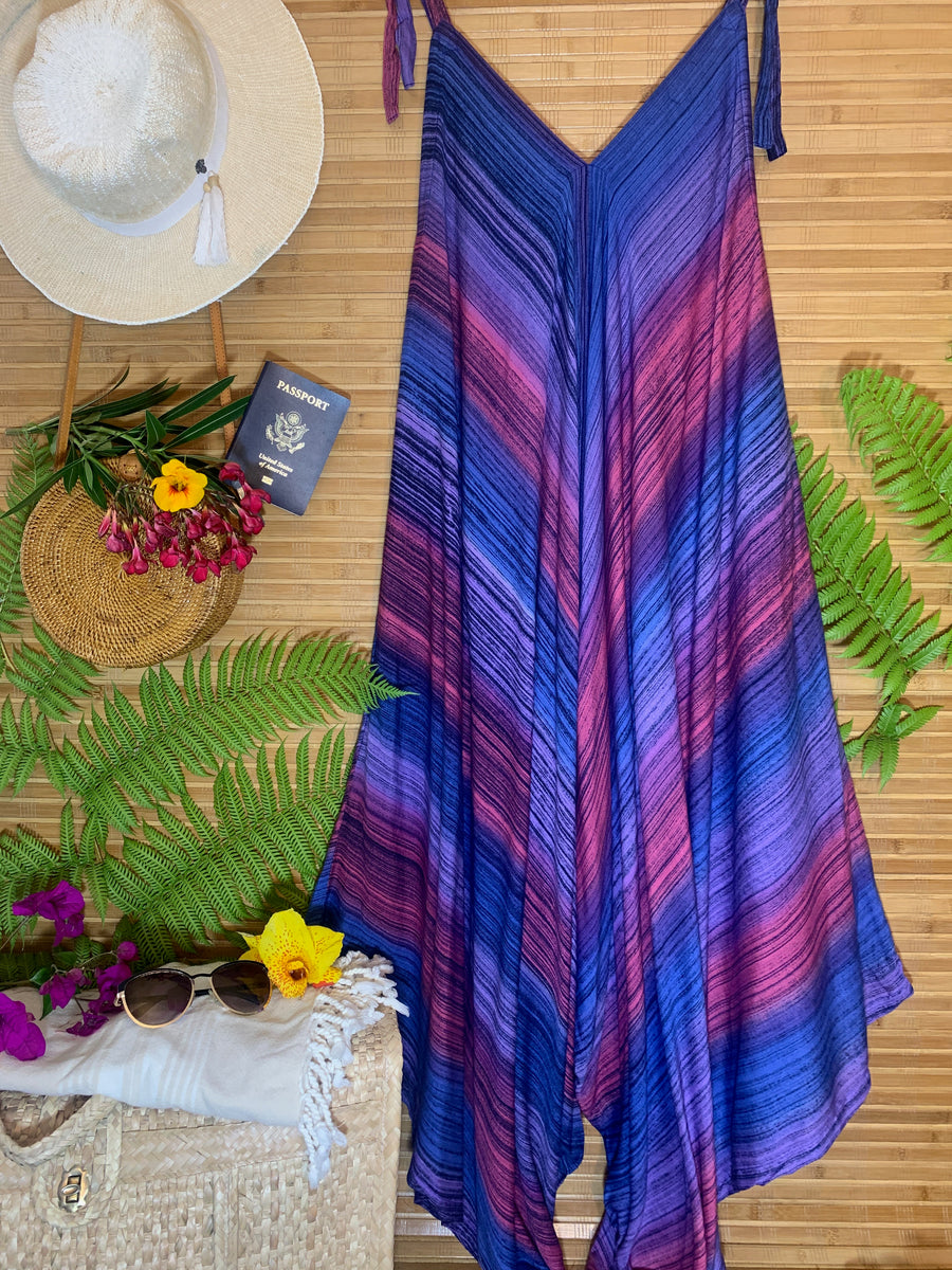 Gypsy Jumpsuit in Stripe Pink Purple – Bali Prema